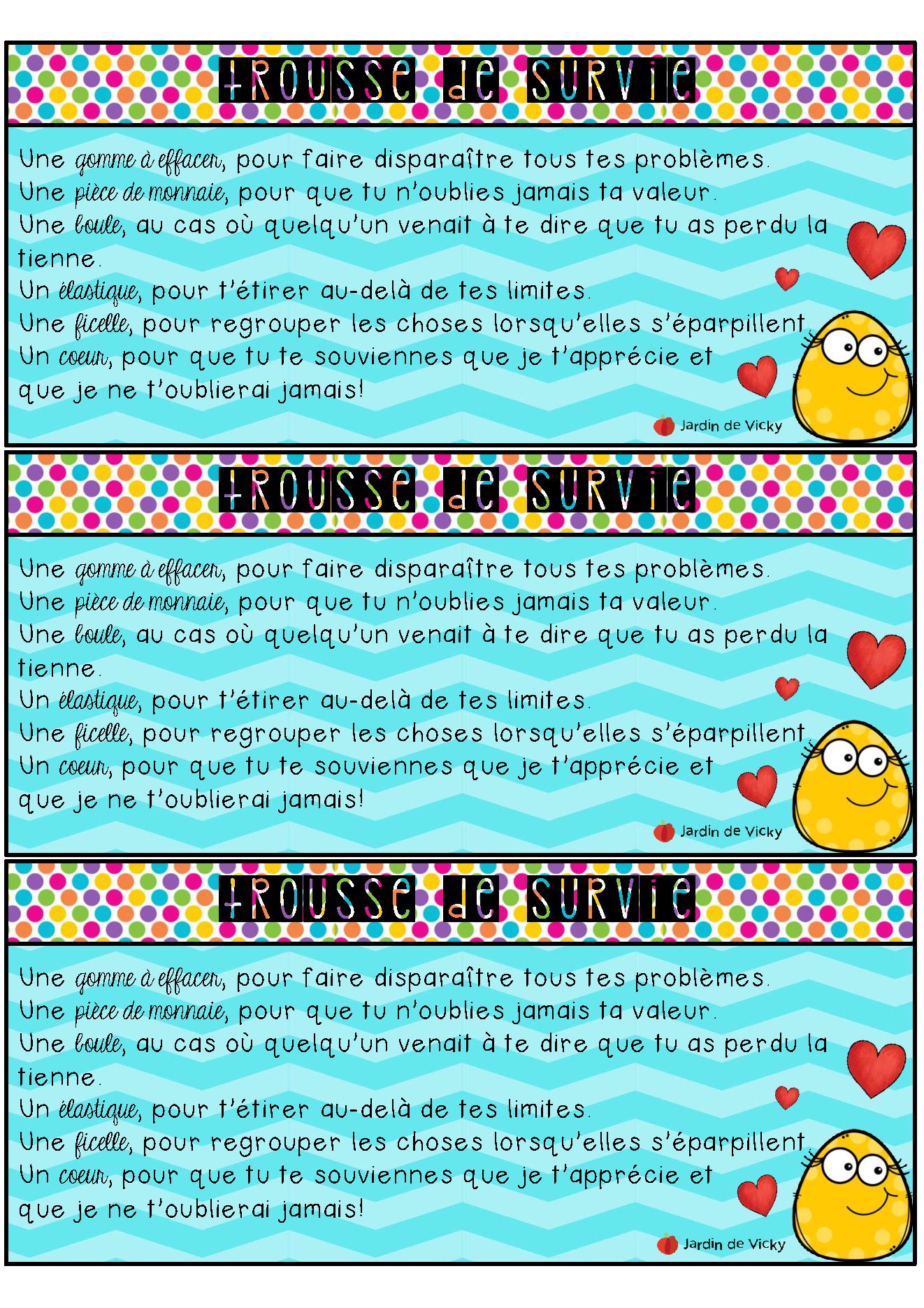 Trousse de survie et antistress | Jardin de Vicky