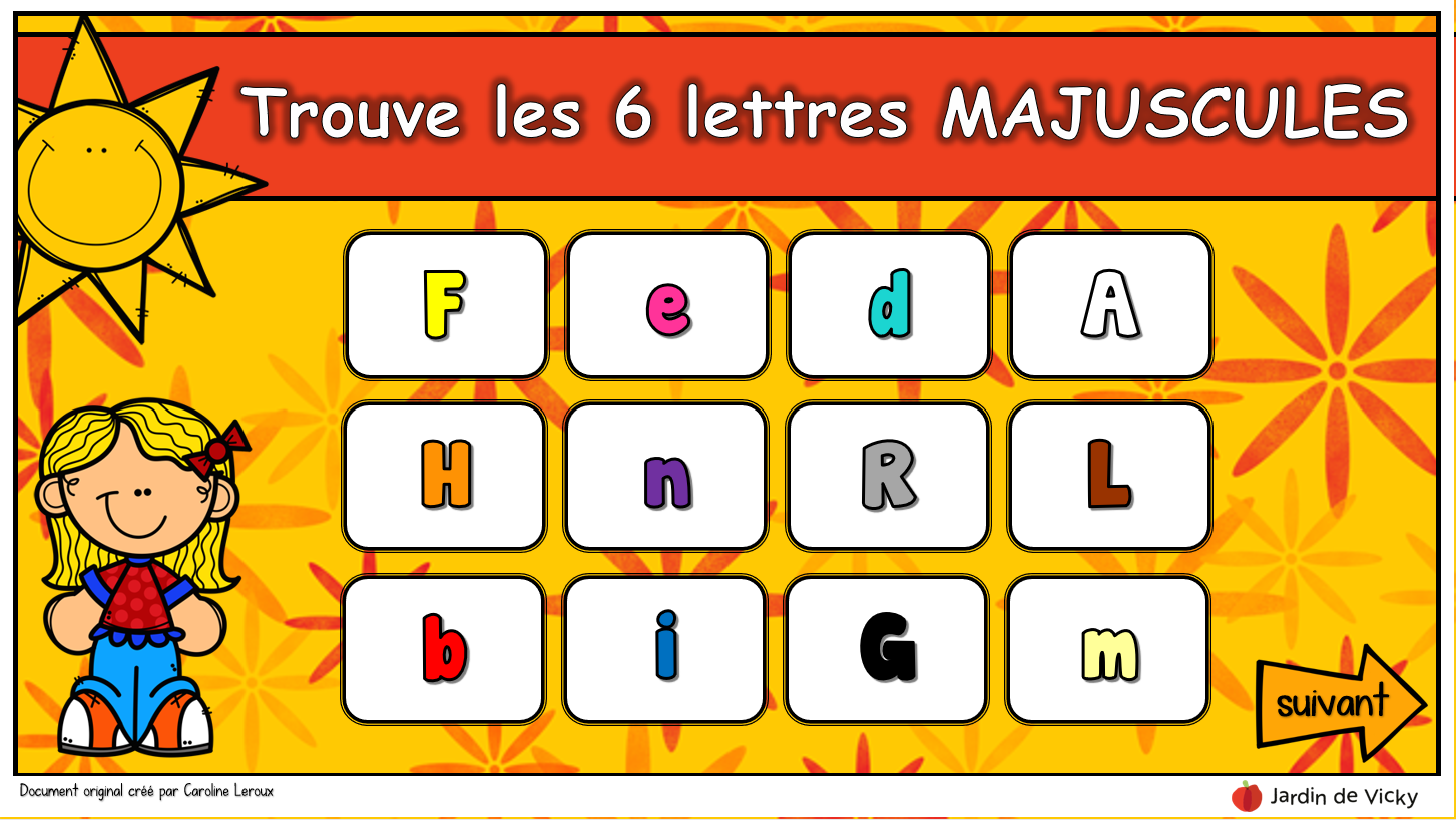 Les lettres majuscules et minuscules - Interactif | Jardin de Vicky