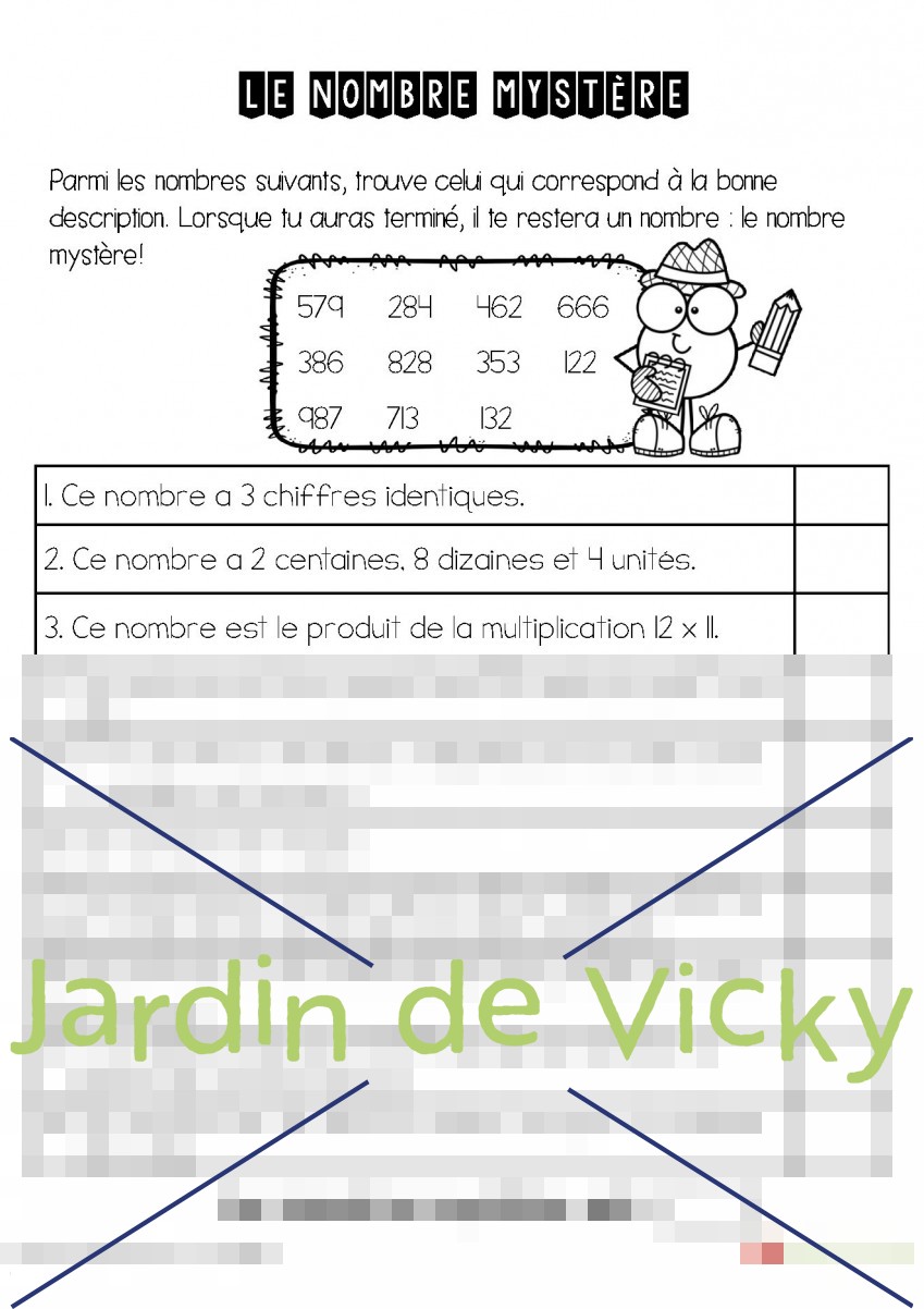 Le nombre mystère - 2e cycle | Jardin de Vicky