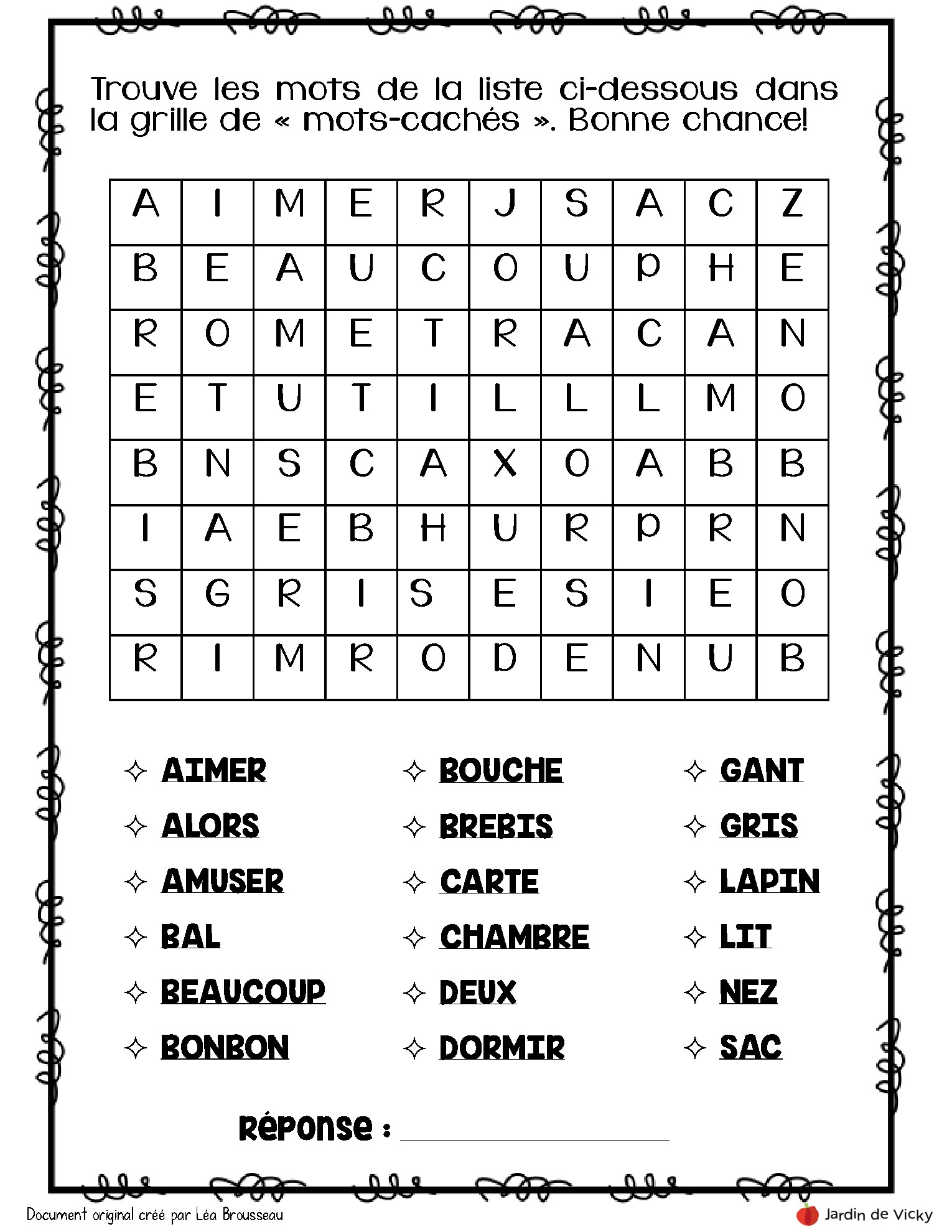 Mon cahier passe-temps - 1re année | Jardin de Vicky